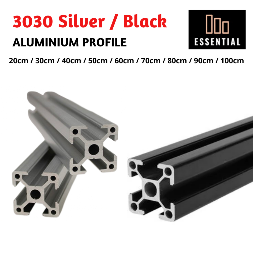 Heavy Duty 3030 Aluminium Profile Black Colour size 30x30 20cm/40cm ...