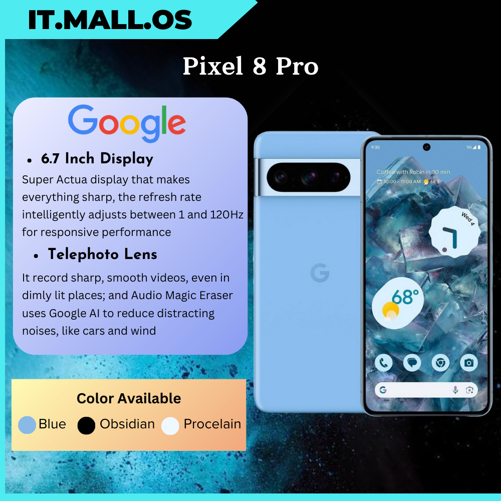 Google Pixel 8 Pro Android Smartphone with Super Actua Display (128GB ...