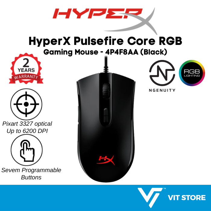 HyperX Pulsefire Core RGB Wired Gaming Mouse - 4P4F8AA Black | 7 ...