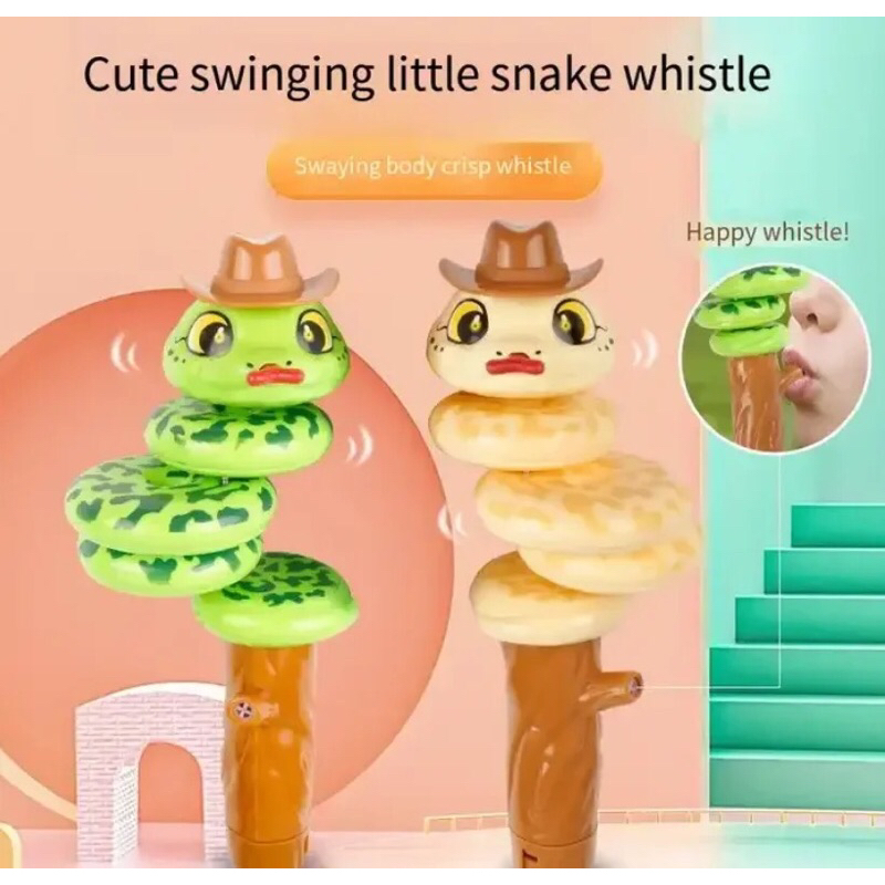 Swinging snake whistle creative simulation telescopic whistle baby ...