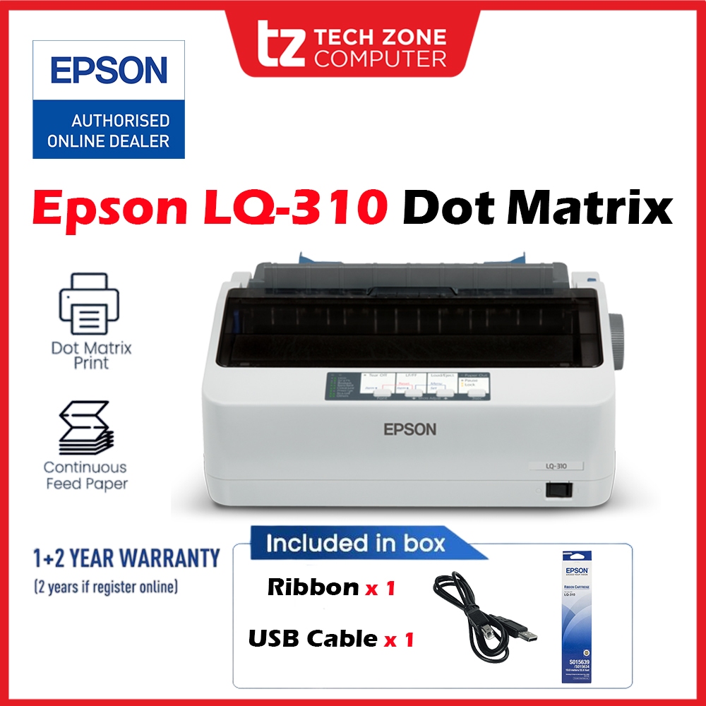 EPSON LQ310 DOT MATRIX PRINTER LQ-310 WITH 24-PIN NARROW CARRIAGE ...
