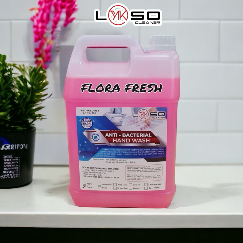 LYKSO Anti-Bacterial Handwash Liquid（FLORA）5000ML （BUATAN MALAYSIA ...