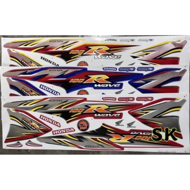 HONDA WAVE100R WAVE100 R (4) STRIPE BODY STICKER STIKER (READY STOCK ...