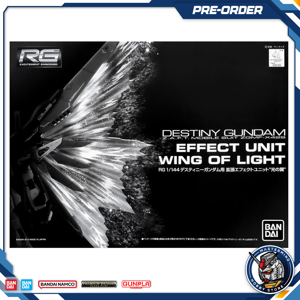 BANDAI RG 1/144 Effect Units Wing of Light for RG Destiny Gundam ...