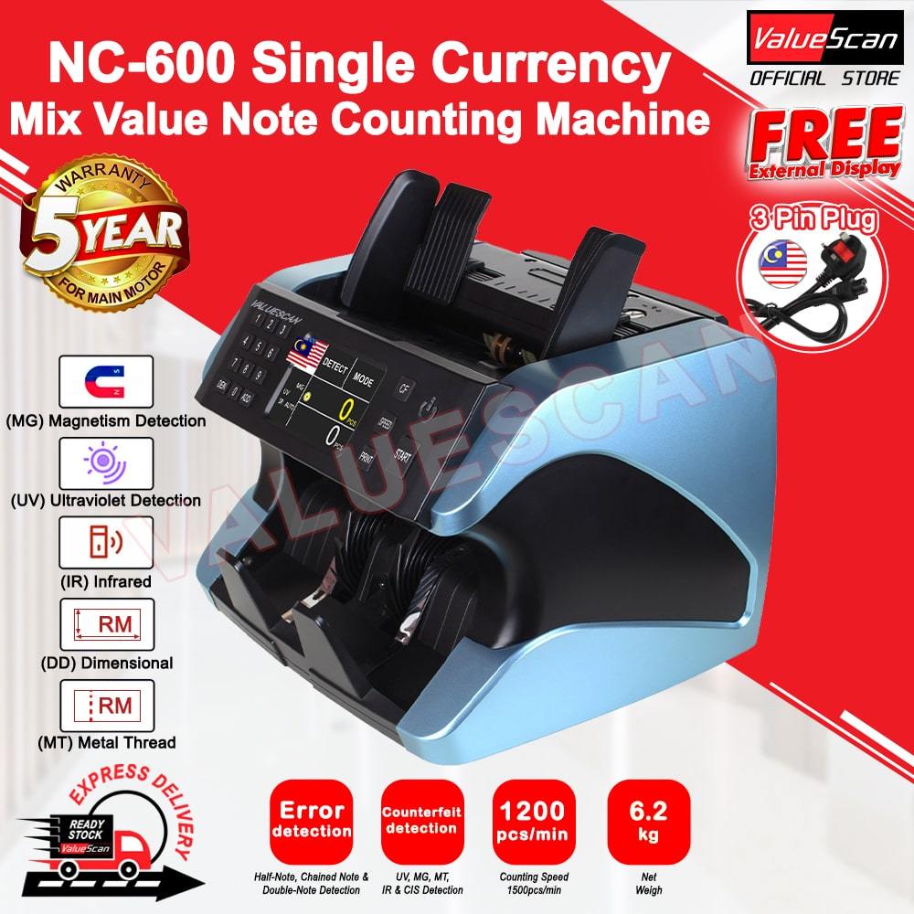 Valuescan NOTES COUNTER MACHINE ValueScan NC-600 Cash Money Bank Note ...