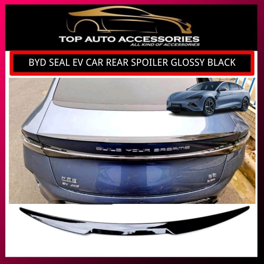 BYD SEAL EV CAR 2023 2024 SPOILER, REAR SPOILER WING GLOSSY BLACK ...