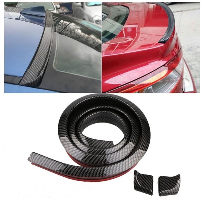 🔥 Hot 🔥 SAMURAI Black / Carbon Spoiler Ducktail Rear Rubber Bonnet Roof ...