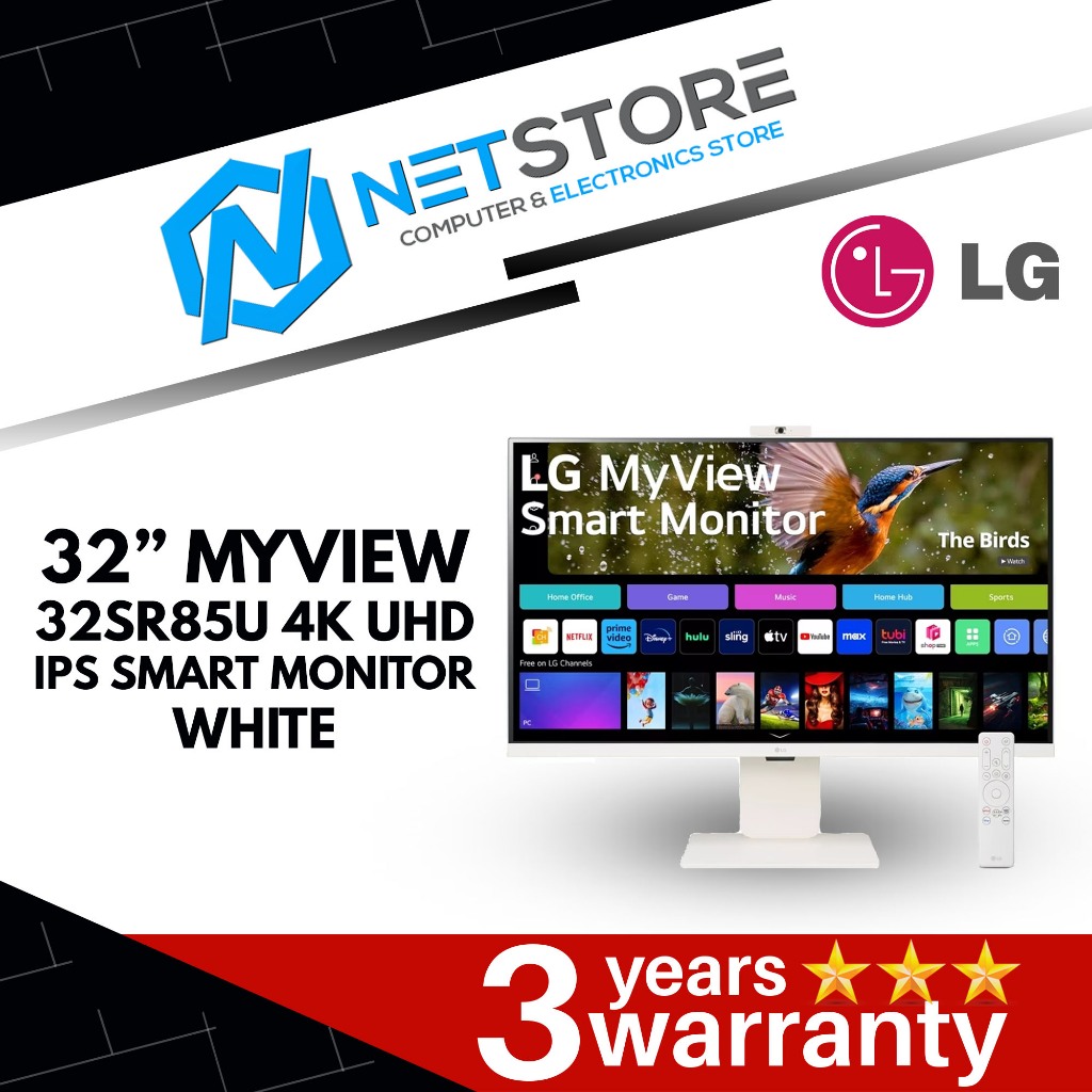 LG 32” MYVIEW 32SR85U 4K UHD IPS SMART MONITOR WHITE - 32SR85U-W.ATS ...
