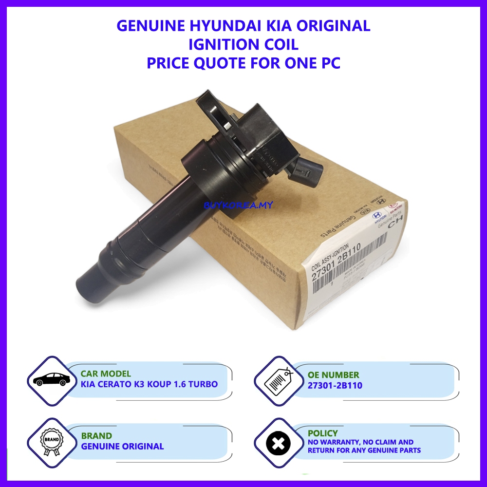 Kia Cerato K3 Koup 1.6 Turbo-GDI Genuine Hyundai Mobis Ignition Coil ...