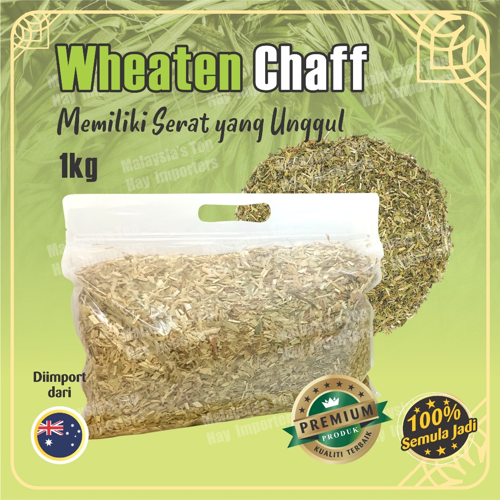 Berkualiti Premium - Wheaten Chaff / Alfalfa Chaff yang diimport - haiwan kecil: arnab, cavia ...