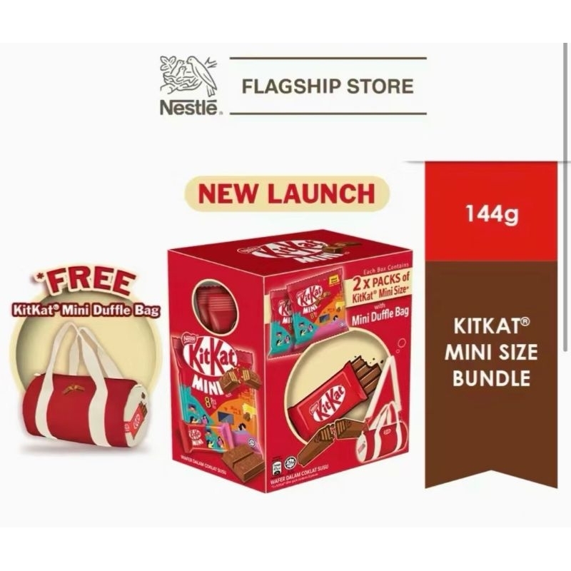 KITKAT Bag Sandang Mini Red colour 2xpacks of kitkat mini size | Shopee ...