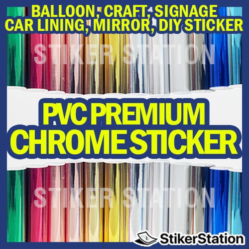 PVC CHROME STICKER PREMIUM Cameo Cricut Bobo Balloon Waterproof Vinyl ...