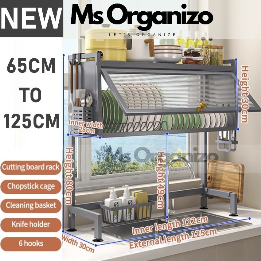 Kitchen Rack Dish Rack Rak Dapur Berpintu Kabinet Rak Pinggan Mangkuk ...