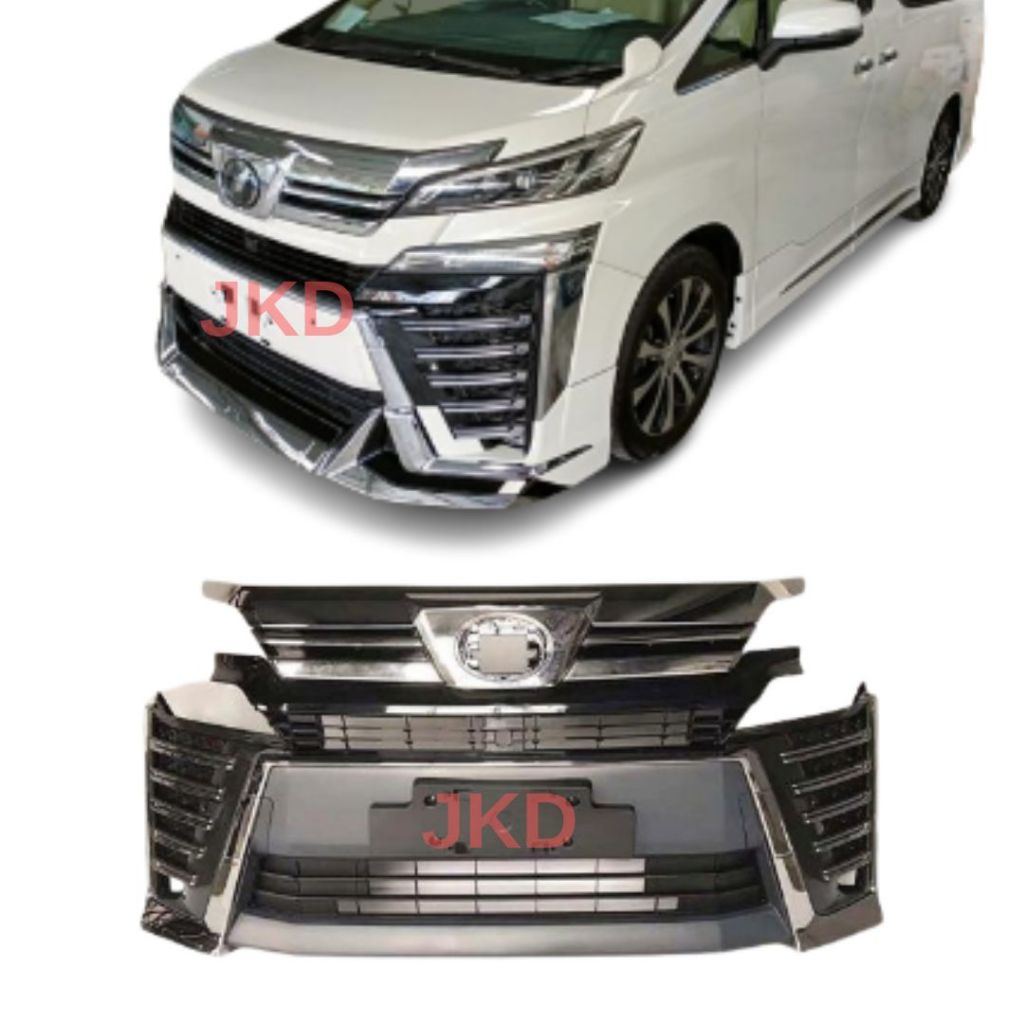 FRONT BUMPER VELLFIRE 2015 to 2018 FACELIFT LOOK FRONT BUMPER ORI PP ...