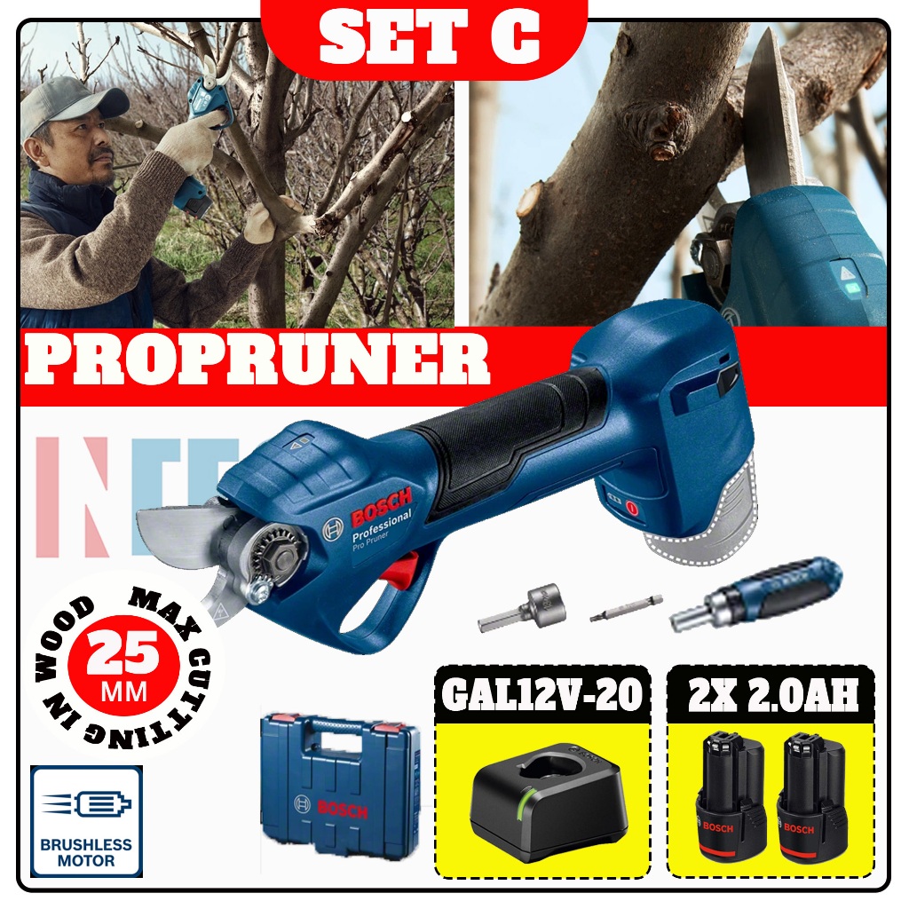 BOSCH PRO PRUNER 12V CORDLESS SECATEUR C/W 3 DIFFERENT PACKAGES ...