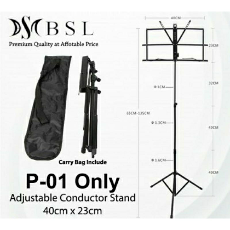 BSL Conductor Music Stand Adjustable Heavy Duty Holder For Food Menu ...
