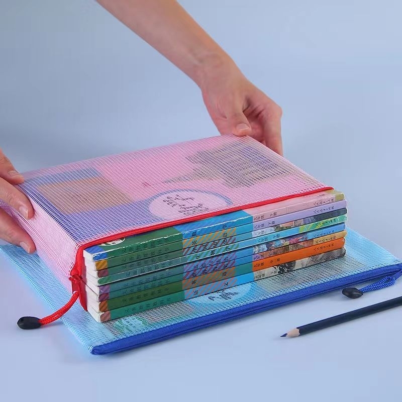 A4 Mesh Zipper File Folder Tuition Bag SchoolSubject Separator Office ...