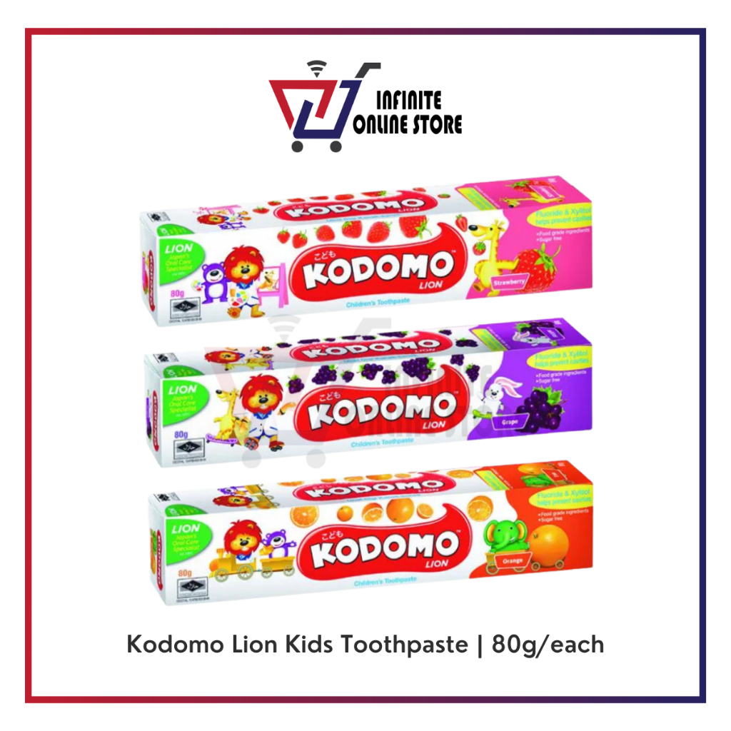 Kodomo Lion Kids Children Toothpaste (80g) (Strawberry / Grape / Orange) | Shopee Malaysia