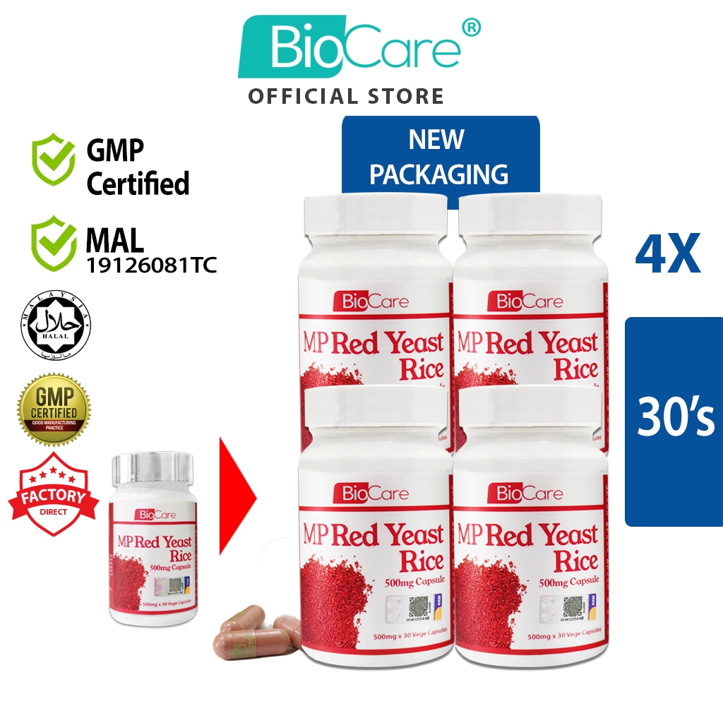 Biocare Red Yeast Rice Capsule (4 x 30's x 500mg) | Shopee Malaysia