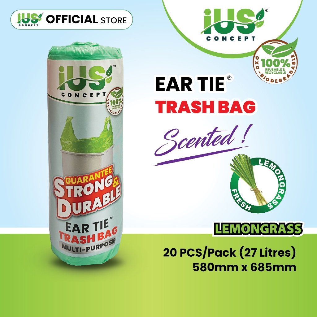 IUS Concept Ear Tie Trash Bag Bio-Degradable Multipurpose - Lemongrass ...