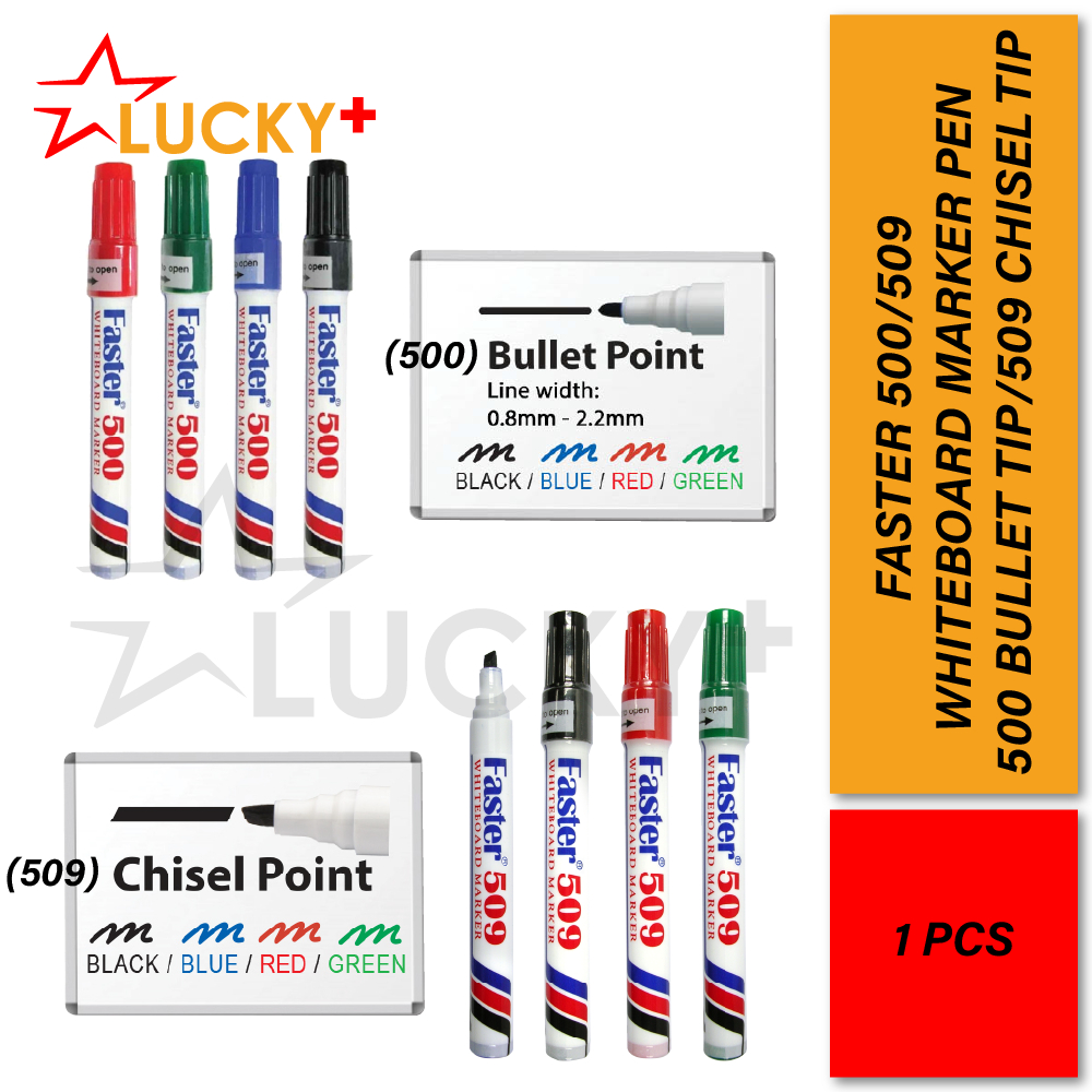 Faster 500/509 Whiteboard Marker / 500 Bullet Nib / 509 Chisel Nib ...