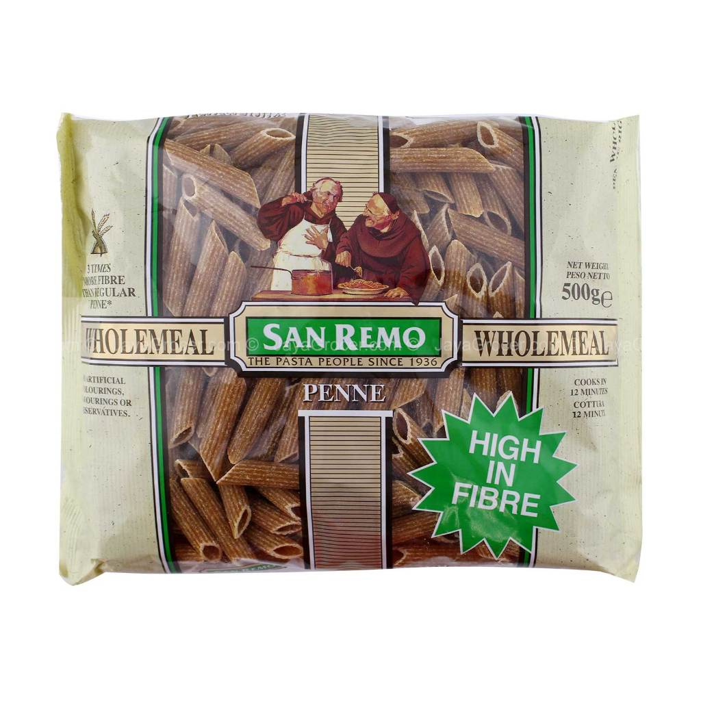 SAN REMO Wholemeal Penne Rigate 500gm | Shopee Malaysia