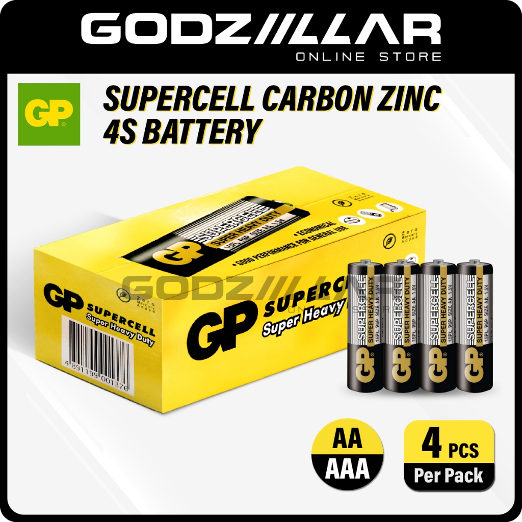 (4Pcs/Pack) GP Battery AAA / AA | Supercell Carbon Zinc 4S Battery ...