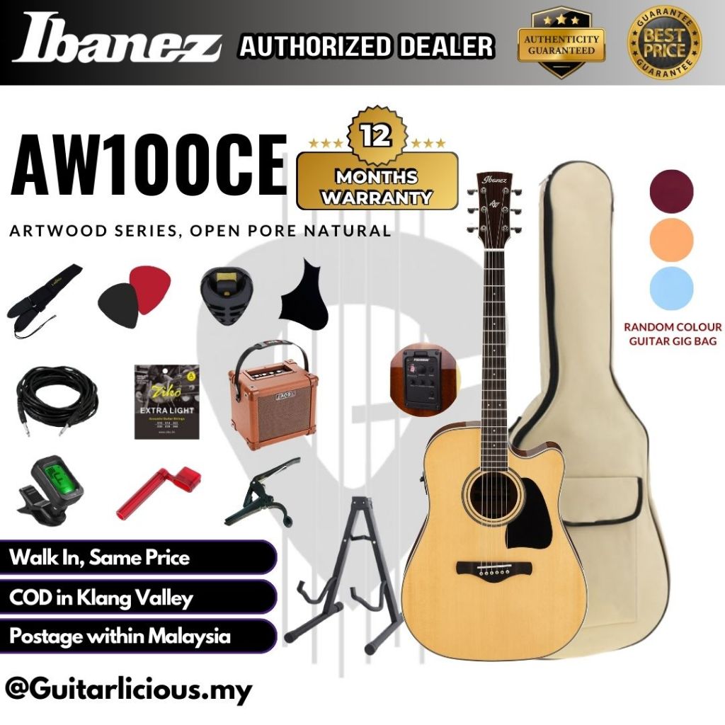 Ibanez AW100CE Acoustic Guitar with Original Fishman Preamp (AW100 CE ...