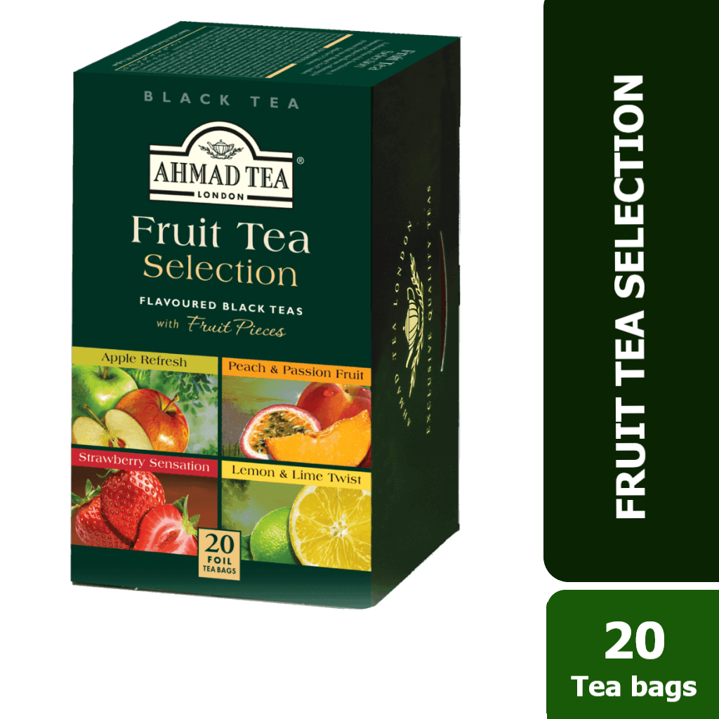AHMAD TEA Fruit Tea Selection Flavoured Black Tea 2g x 20 Tea Bags ...