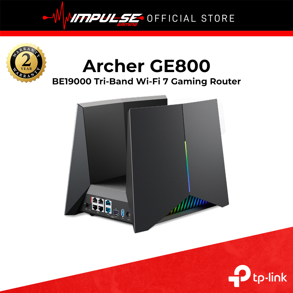 TP-Link Archer GE800 BE19000 Tri-Band Wi-Fi 7 Gaming Router Wi-Fi 7 ...