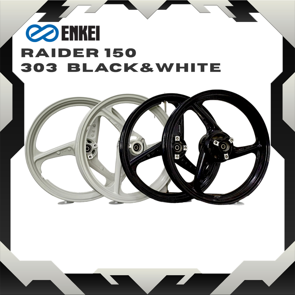 SPORT RIM ENKE1 3 BATANG FULL CHOP SUZUKI RAIDER 150 MATT BLACK WHITE ...