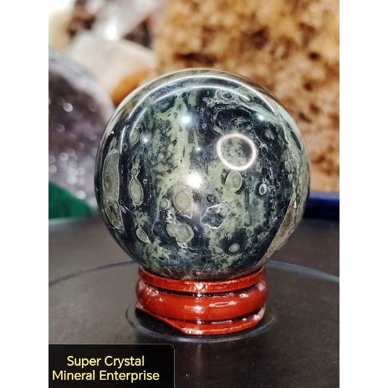 (Local Ready stock/本地现货)天然墨西哥高等级孔雀眼石水晶球Natural Mexico High Gred Nebula ...