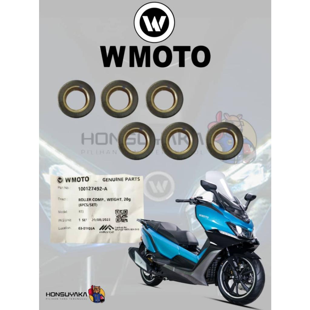 ROLLER COMP., WEIGHT 20G SET (6PCS) FOR WMOTO RT3 (100127492-A ...