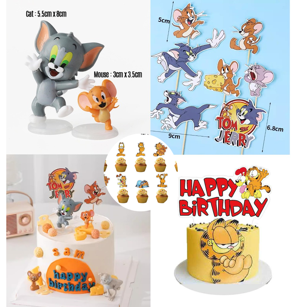 【READY STOCK】 - Cat Mouse Rat Cake Topper & Decoration / garfield Tom ...