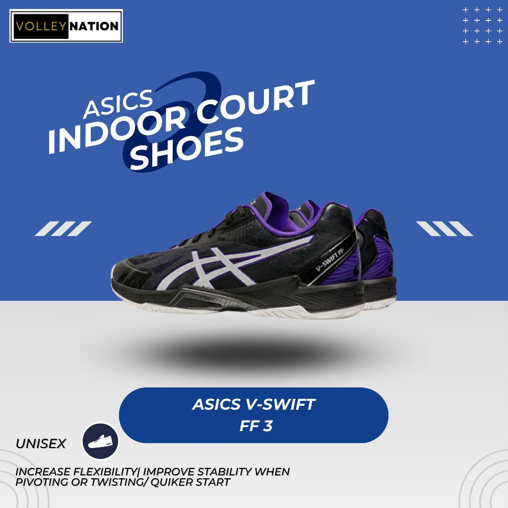 Asics V-Swift FF 3 Black Pure Silver Purple | Shopee Malaysia