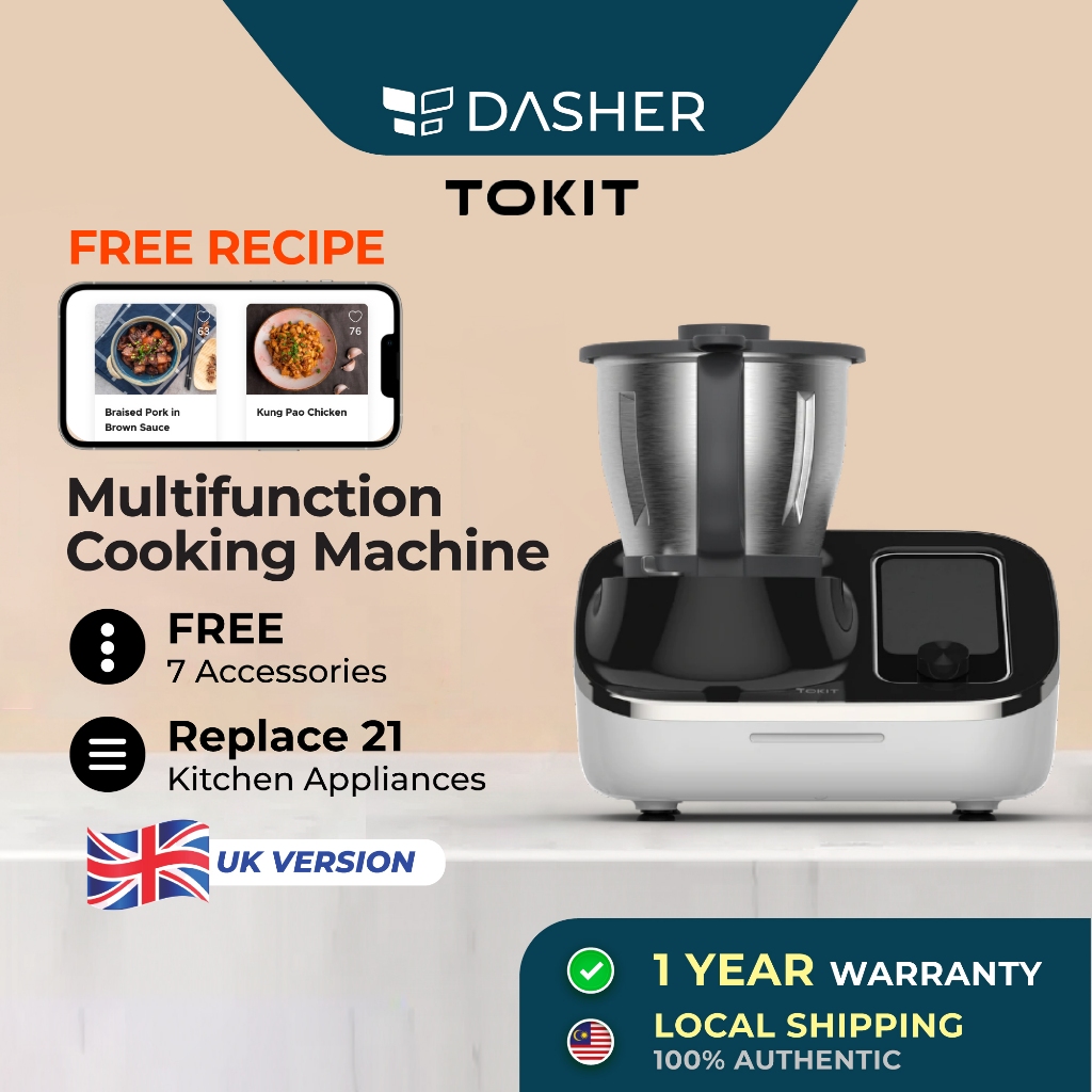 (Malaysia Version) TOKIT Omni Cook 21 in 1 Smart AI Cooker App Controls ...