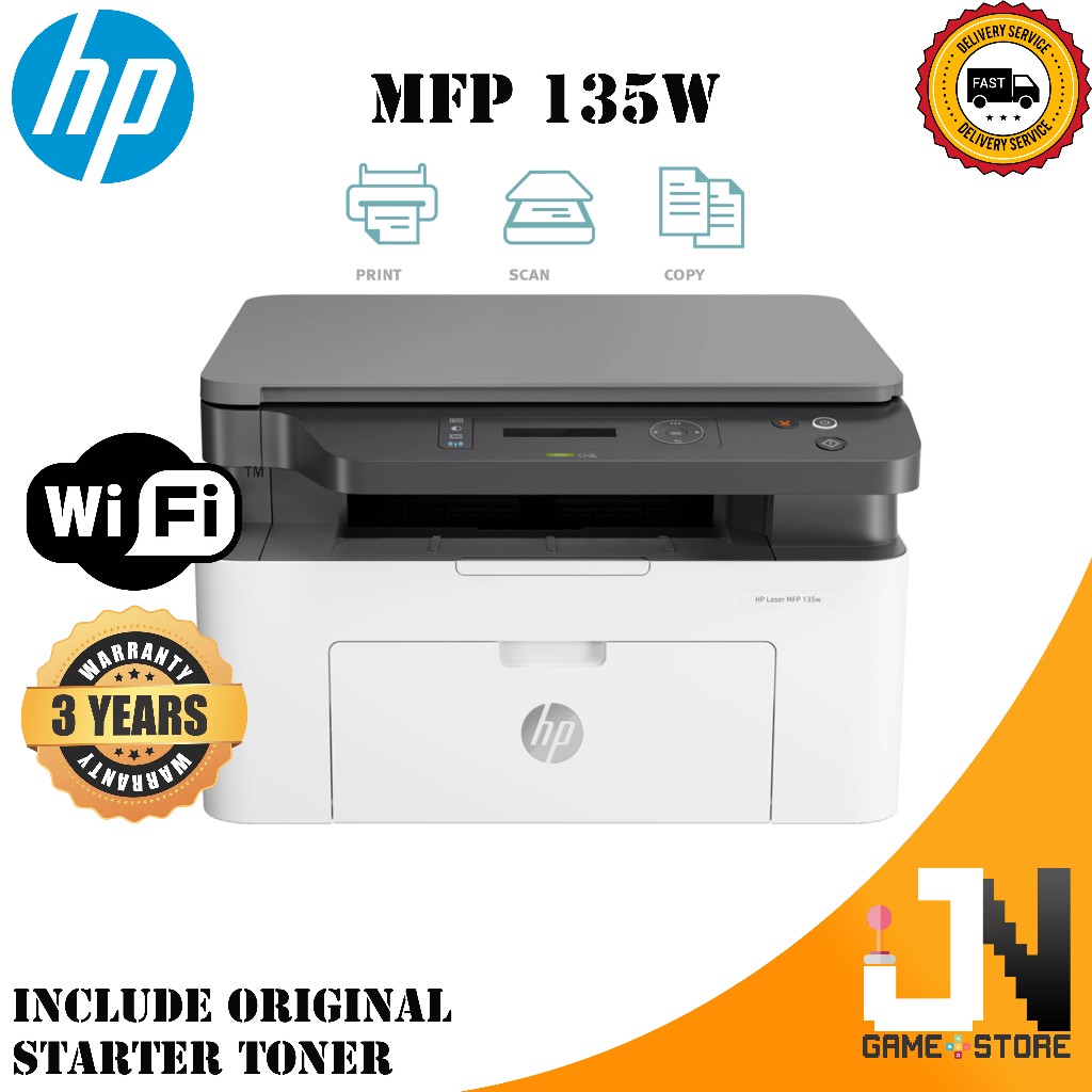 HP MFP 135w Wireless Mono Laser All In One AIO Printer (NEW) | Shopee Malaysia