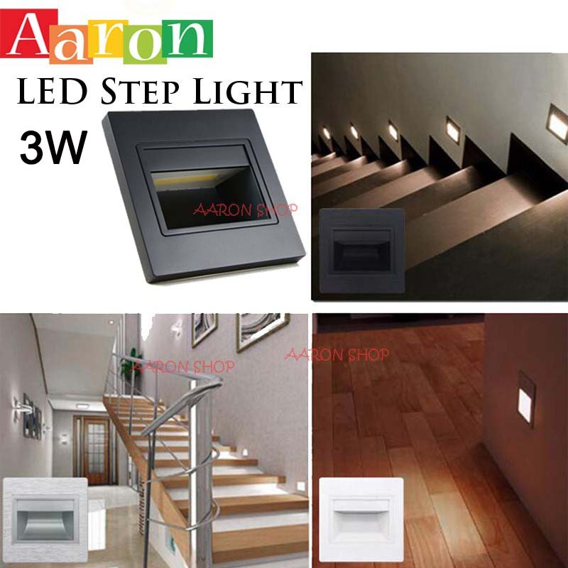 3W LED Wall Recessed indoor Step Stairs Lamp Ground Footlight Aisle ...