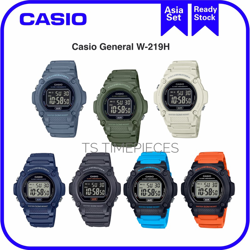 CASIO W-219 Digited Watch W-219HC W-219H-1 W-219H-8 W-219H-2 W-219H W ...