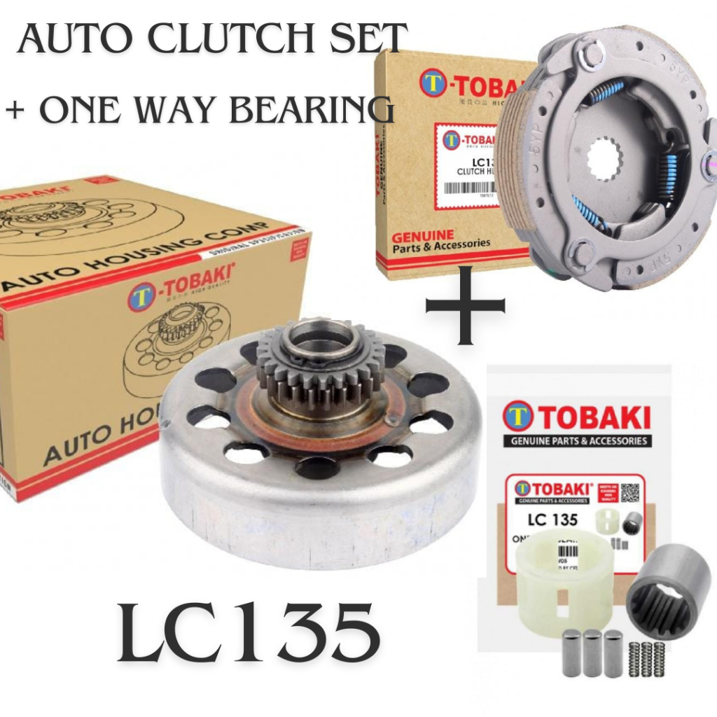 LC135Y / 100/ Y110/ TOBAKI AUTO CLUTCH FULL SET HOUSING SHOE ONE WAY BEARING ORI ORIGINAL TOBAKI ...