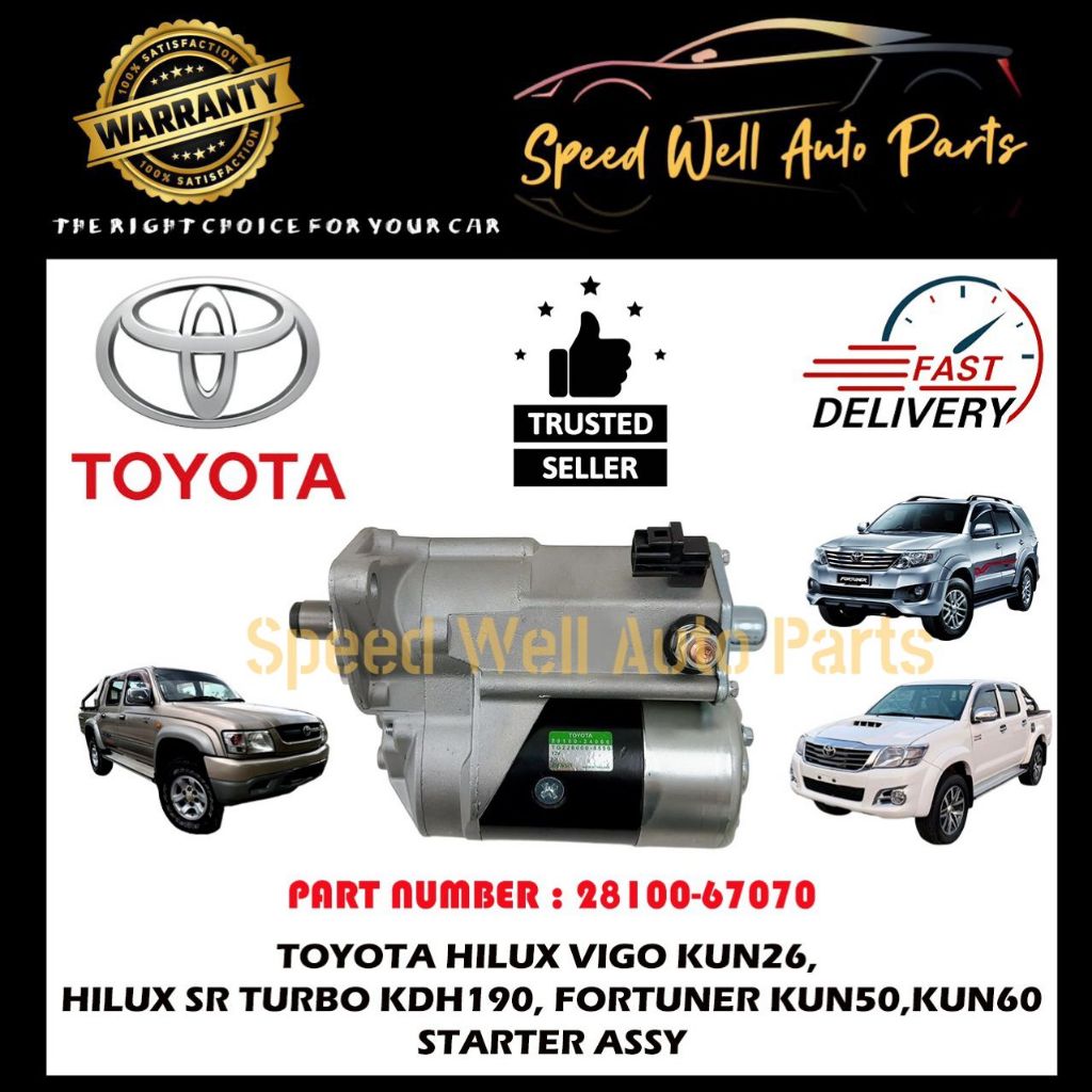 [TOYOTA STARTER] TOYOTA HILUX VIGO KUN26, HILUX SR TURBO KDN190 ...