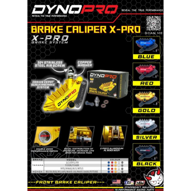 😈DYNOPRO Racing Cnc 2-Pot Brake Caliper For Model Yamaha Dan Honda😈 ...