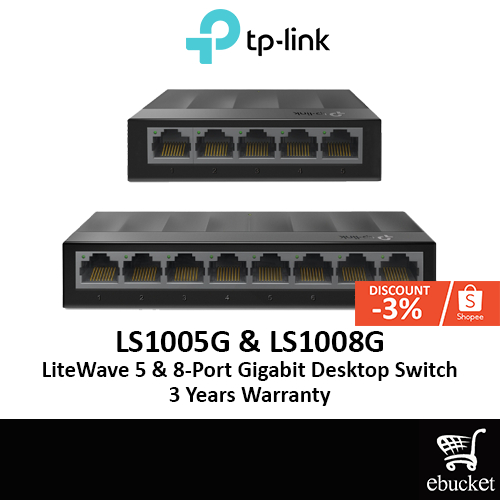 TP-Link LS1008G / LS1005G Gigabit 10/100/1000Mbps Desktop Ethernet LAN ...
