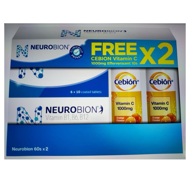 Neurobion 60s+60s (exp 3/2025) foc Cebion Vitamin C 1000mg effervercent ...