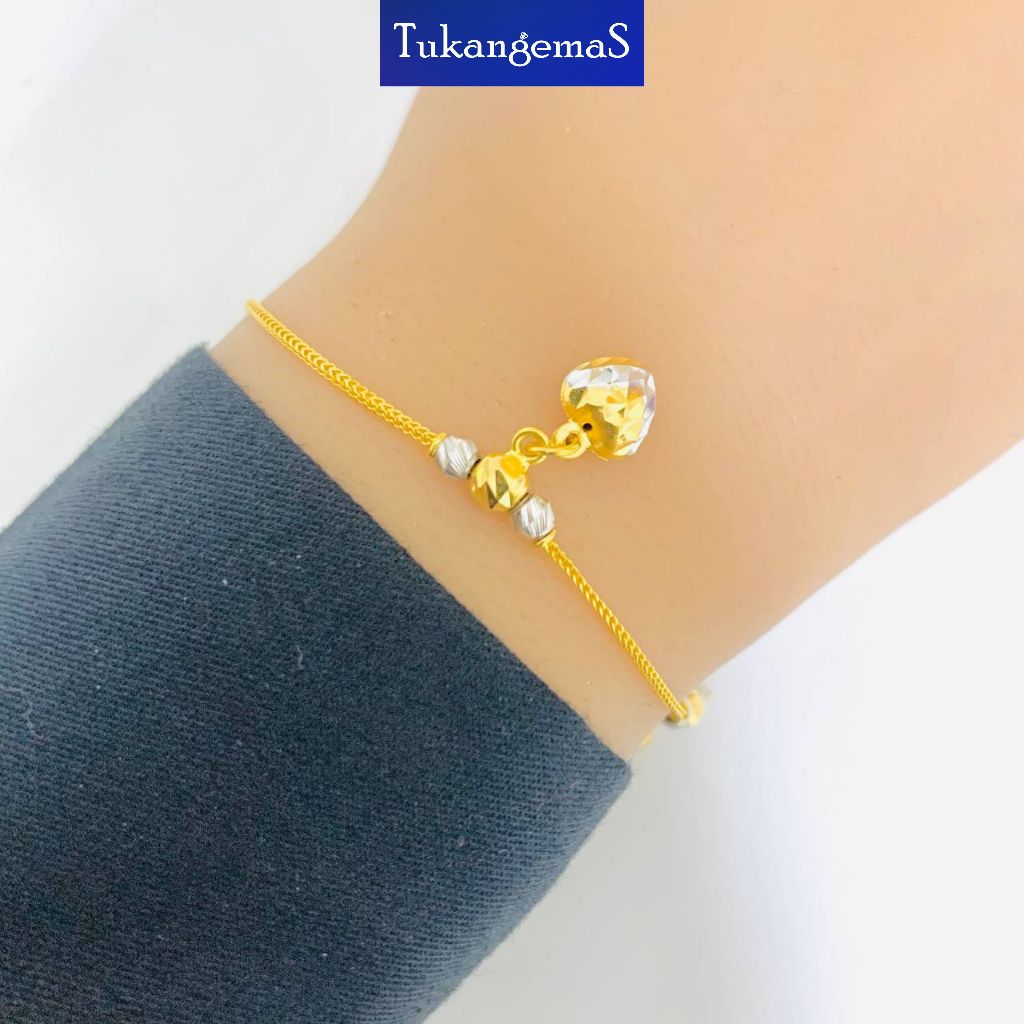 TukangemaS rantai tangan emas 916 gantung love mesin fesyen 2c (GLM ...