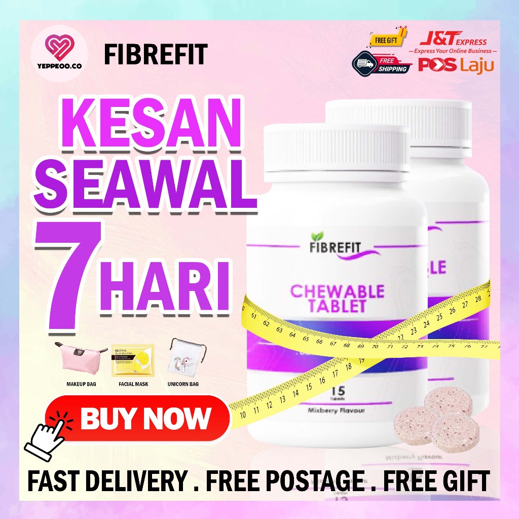 FIBREFIT CHEWABLE TABLET KURUS MEMBANTU UNTUK MENGURANGKAN BERAT BADAN FREE GIFT ORIGINAL HQ ...