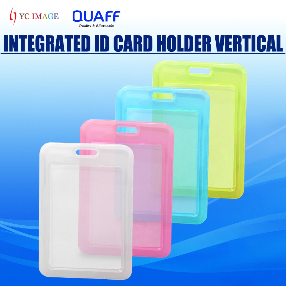 Integrated ID Card Holder Vertical Colored Transparent ID Holder / ID ...