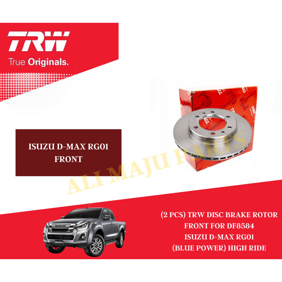 (2 pcs) TRW Disc Brake Rotor Front for DF8584 Isuzu D-MAX RG01 (Blue Power) High Ride | Shopee ...