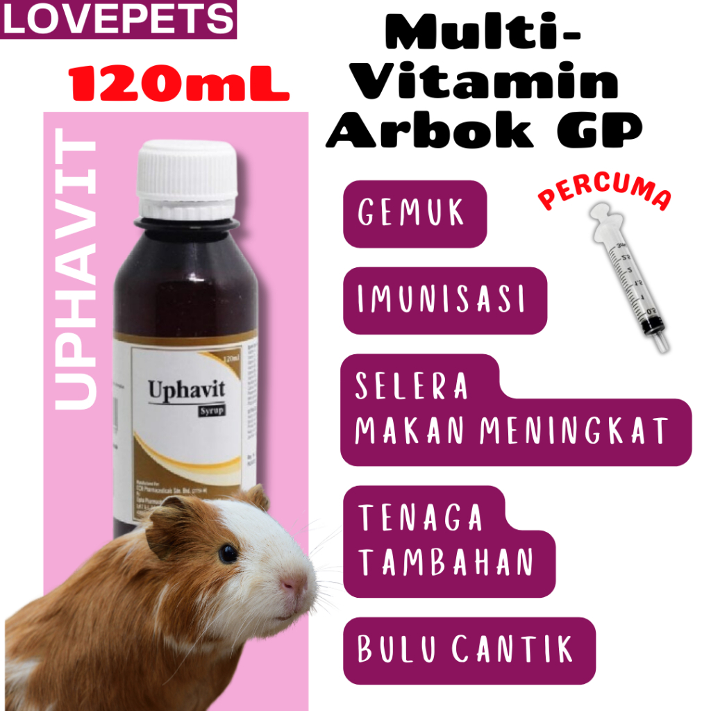 LovePets | Uphavit Syrup 120ml Multivitamin Tambah Selera Makan Vitamin ...