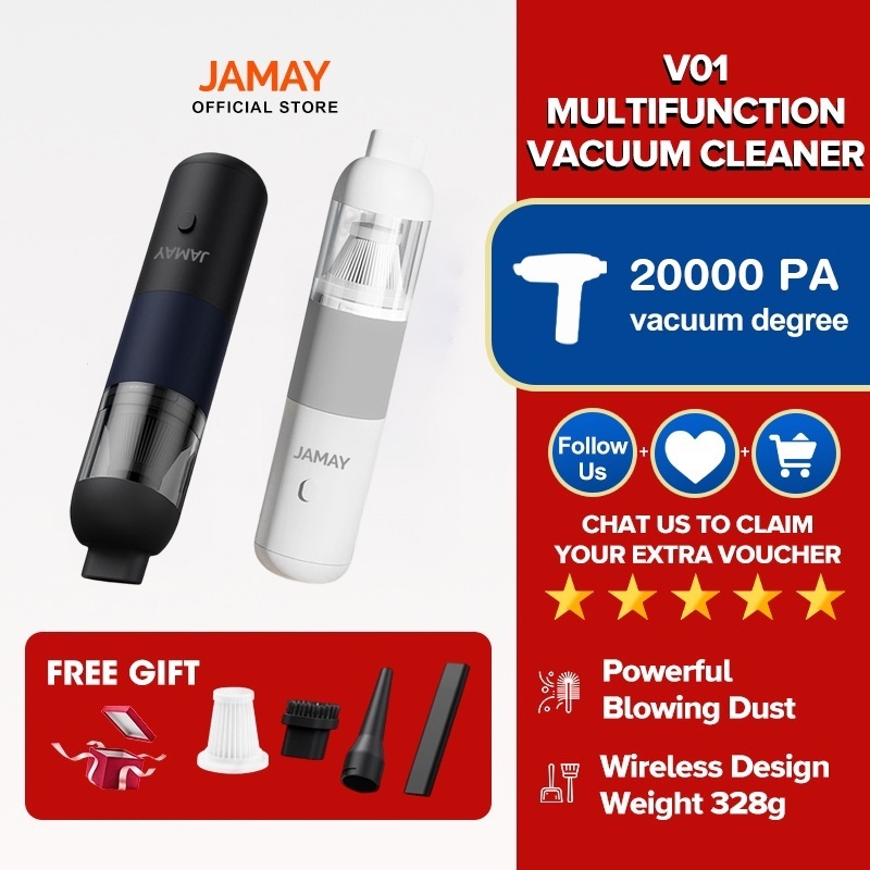 JAMAY Mini Vacuum Cleaner 20000Pa Rechargeable & Portable Wireless Car ...